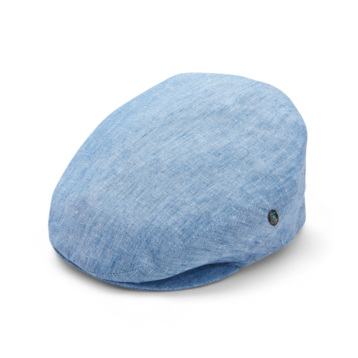 Blue Mens Summer Flat Cap | Linen Summer Hat | City Sport Summer Cap